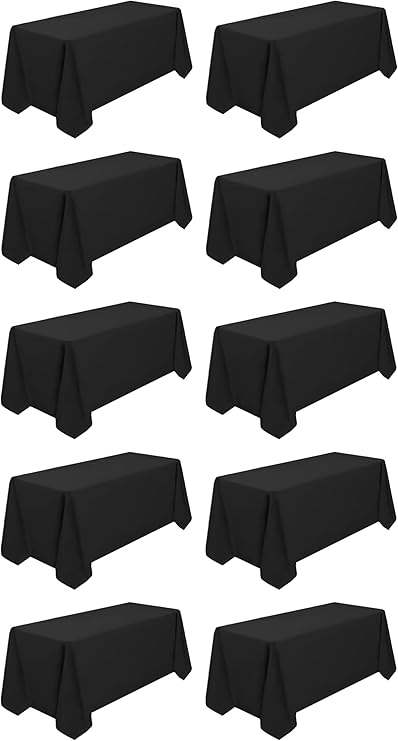 Amazon.com: HASJOIN 10 Pack Black Tablecloth 90x156 Inch Rectangle ...