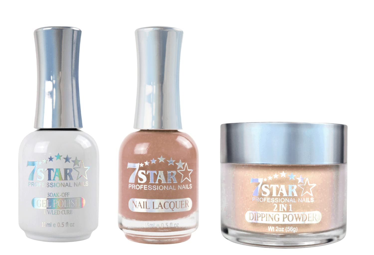 Amazon.com : 7 Star Gel Polish + Matching Vegan Nail Polish + Dipping ...