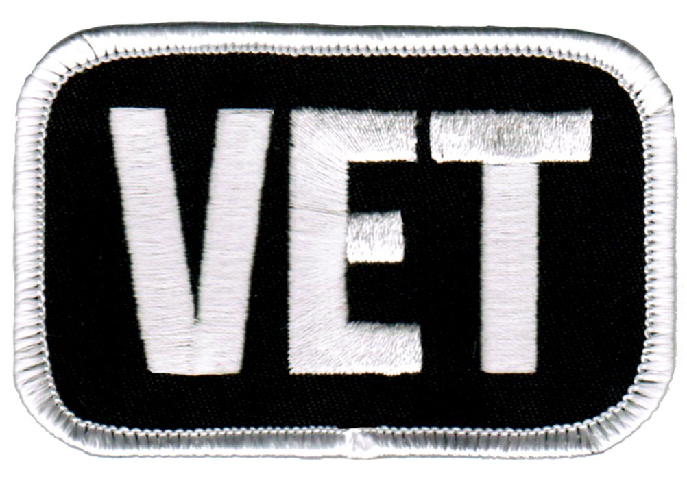 Amazon.com: Vet Patch White Embroidered Military Veteran Iron-on Emblem ...