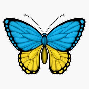 Amazon.com - Magnet Ukrainian Flag Butterfly Magnetic Sticker Decal 5"