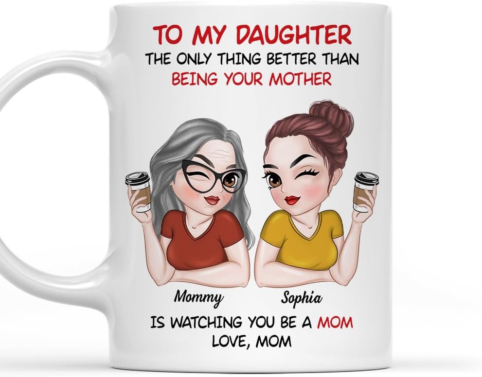 Amazon.com: Wrappiness Personalized Mother's Day Gifts Mug For Daughter - Custom To My Daughter ...