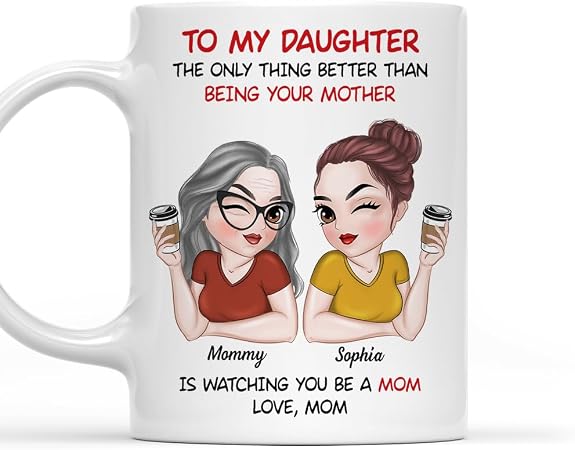 Amazon.com: Wrappiness Personalized Mother's Day Gifts Mug For Daughter ...