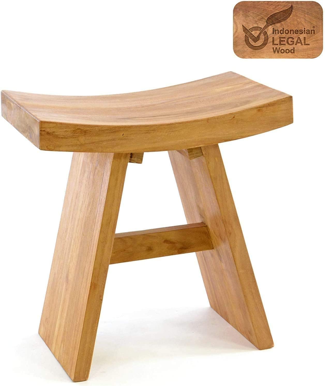 Amazon.com: LINKLIFE Teak Shower Stool - 18" Teak Shower Bench Bathroom ...