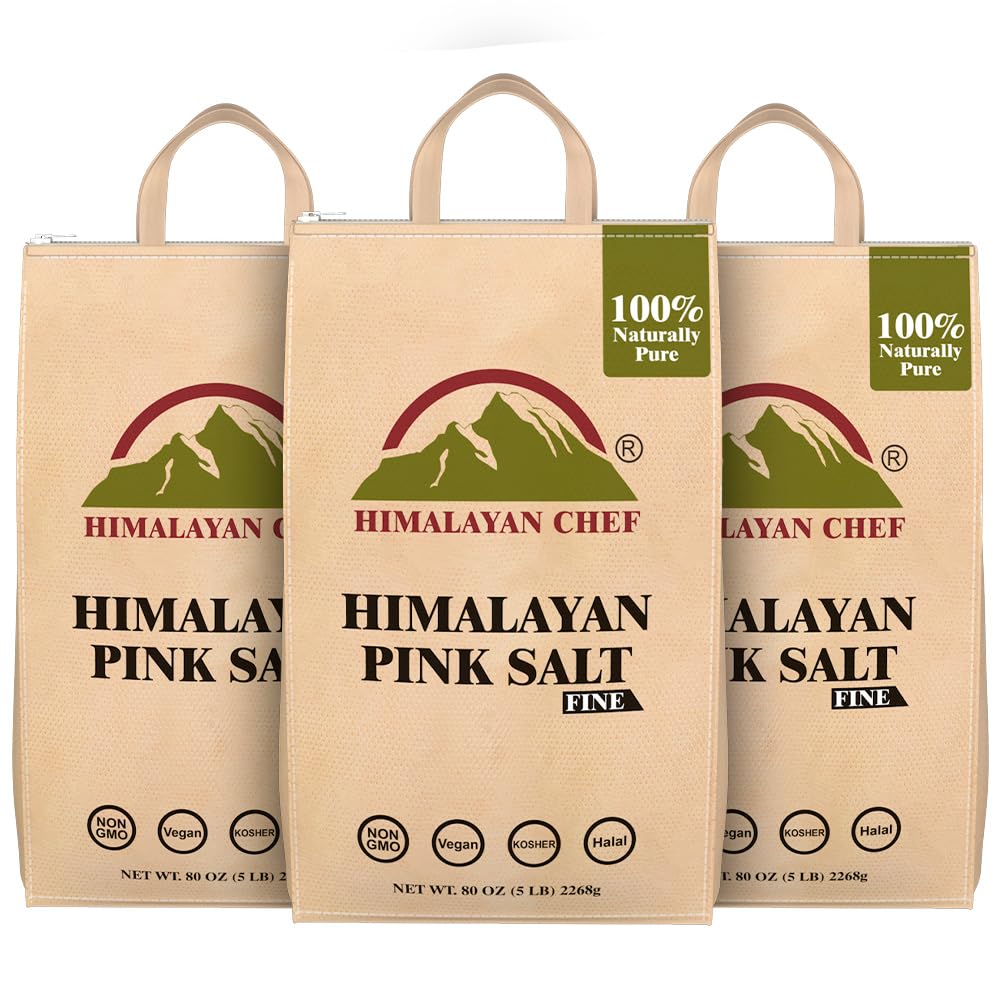 Amazon.com : Himalayan Chef Pink Himalayan Salt - 15 lbs. (3 x 5 Pound ...