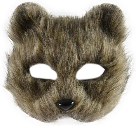 Amazon.com: Adult Furry Animal Halloween Fox Fur Mask Women Masquerade ...