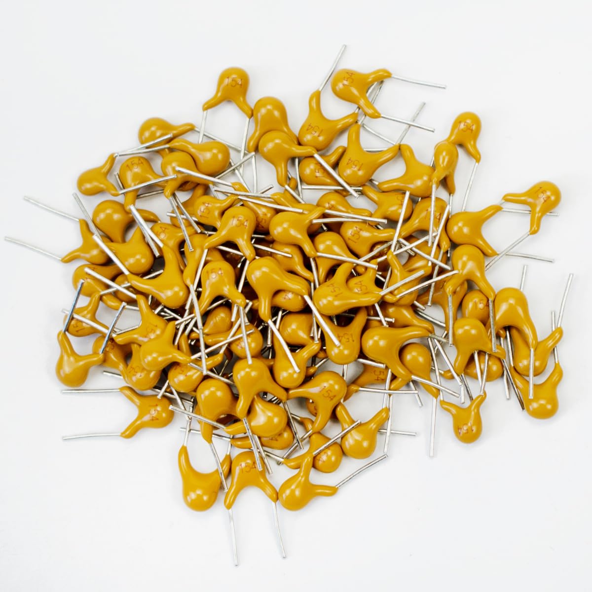Innfeeltech 100pcs 50V 0.15uF Monolithic Ceramic Capacitor Yellow ...