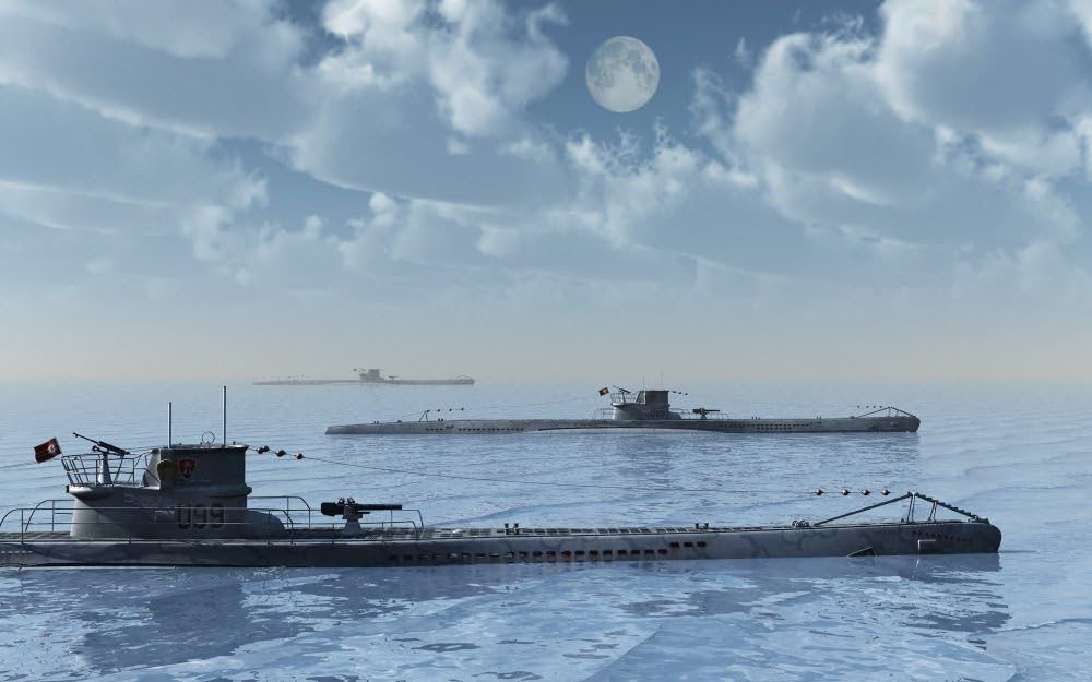 Amazon.com: A wolfpack of German U-Boat submarines travelling across a ...