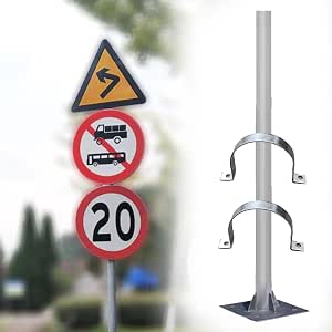 Amazon.com: WLCGYD Custom Round Sign Post W/Holder, 2in 3in OD ...