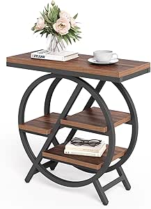 Amazon.com: LITTLE TREE Industrial End Table, Narrow Side Table with 4 ...