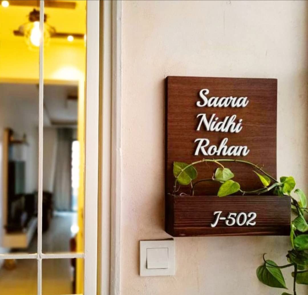 Royal Indian Art - Customized Handcrafted Wooden Planter Name plate for ...