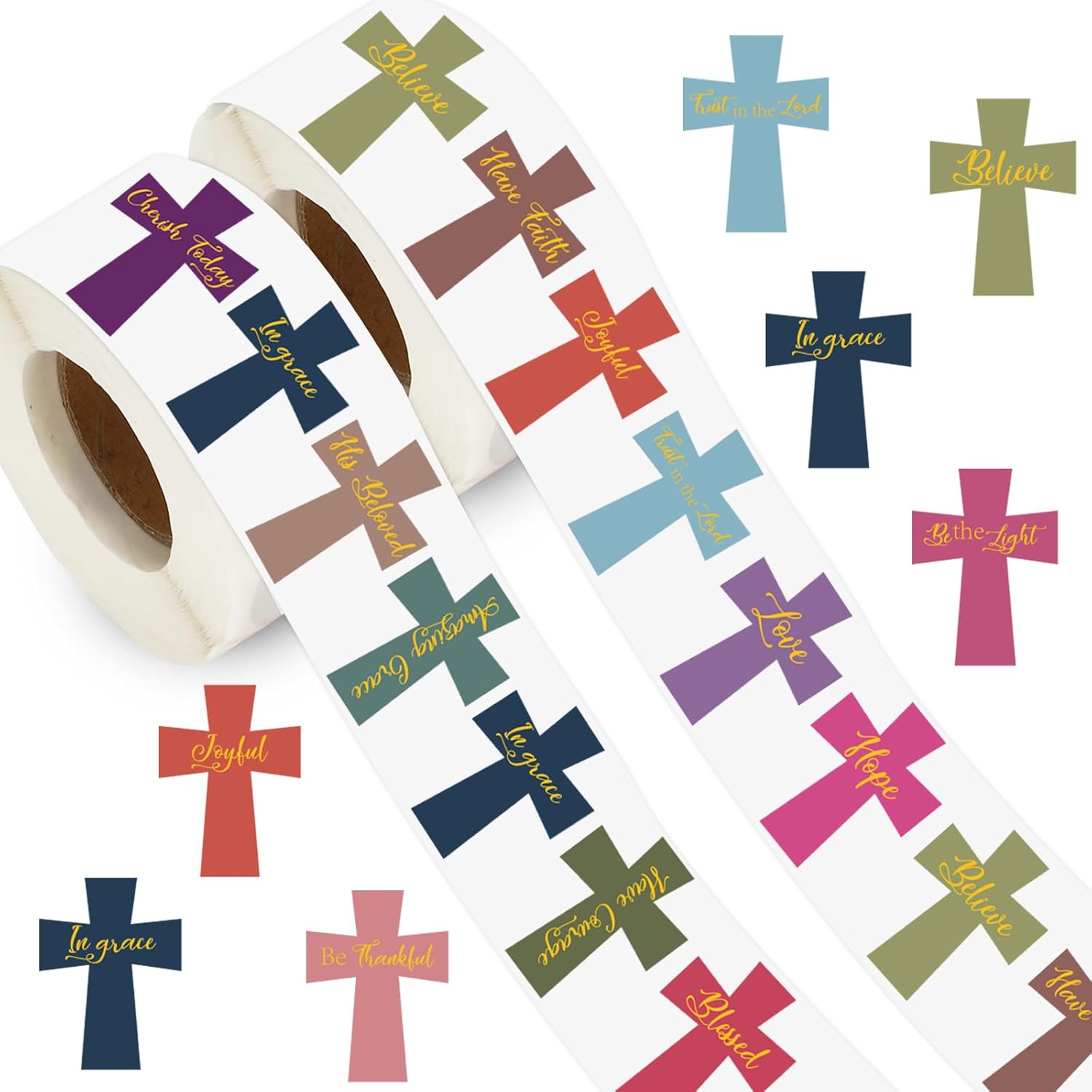 Amazon.com : Whaline 1400Pcs Cross Sticker Christian Bible Verse ...
