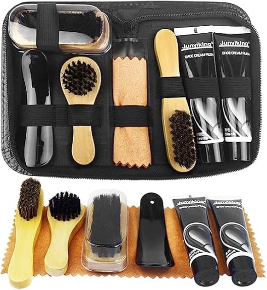 VergilSon Shoe Polish Kit Cleaning Shine Care Barrel Set Travel Shoe ...