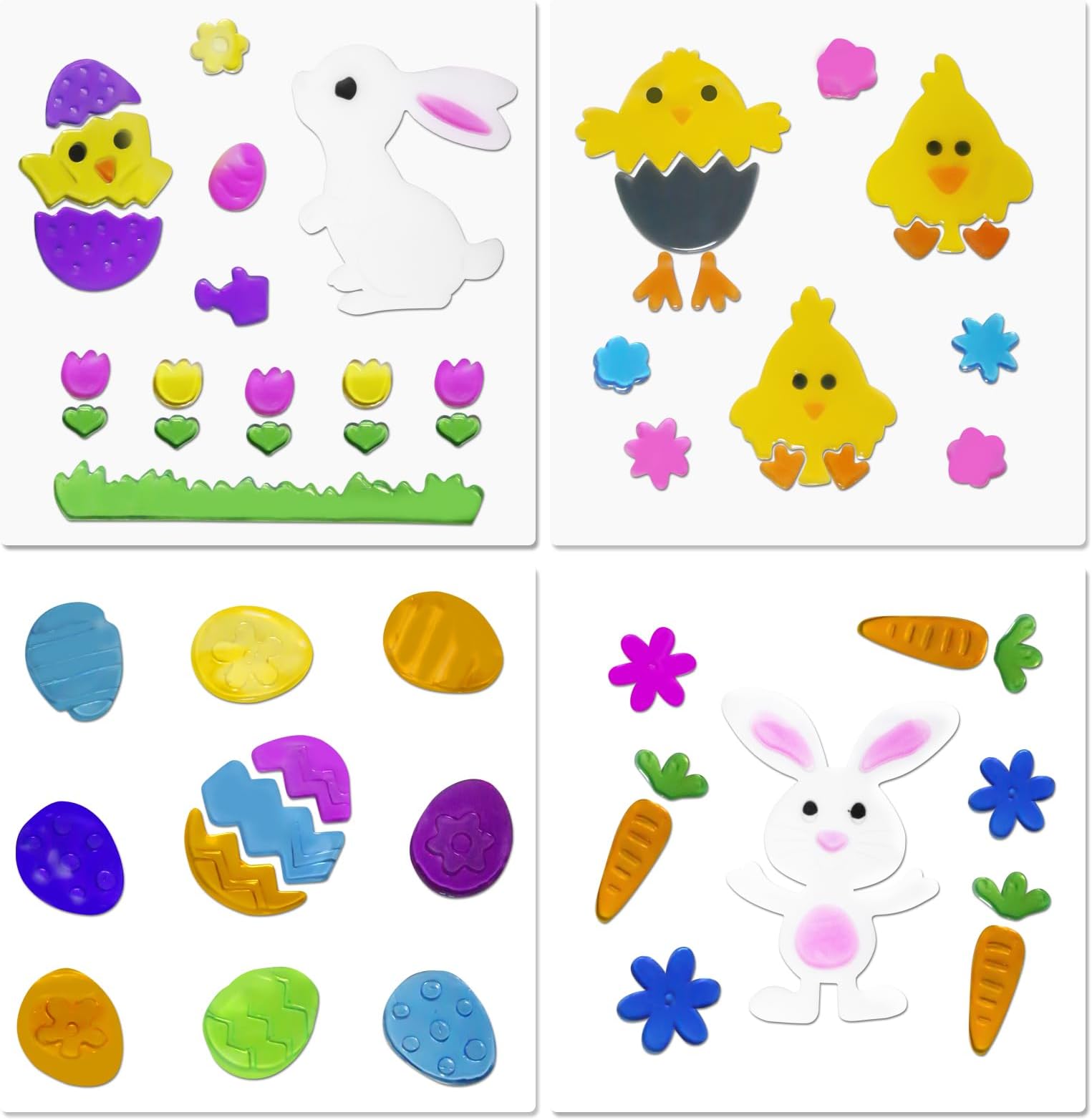Amazon.com: 4Pcs Easter Window Clings for Glass Windows, Easter ...