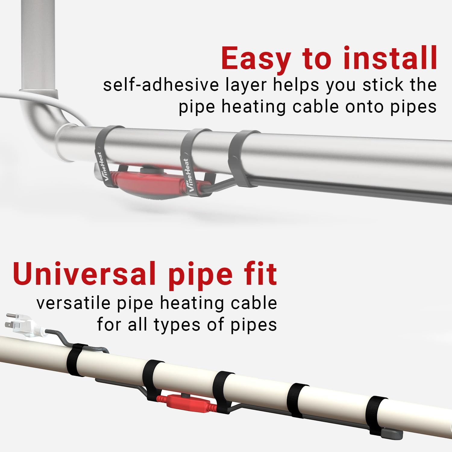 Snapklik.com : VineHeat Pipe Freeze Protection Cable 30 Ft Easy To ...