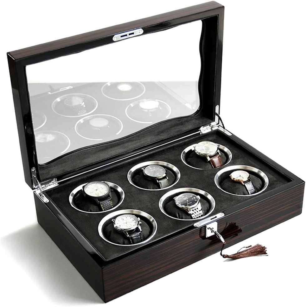Amazon.com: WENLII Ebony Wooden Watch Box Organizer for Men Mechanical ...