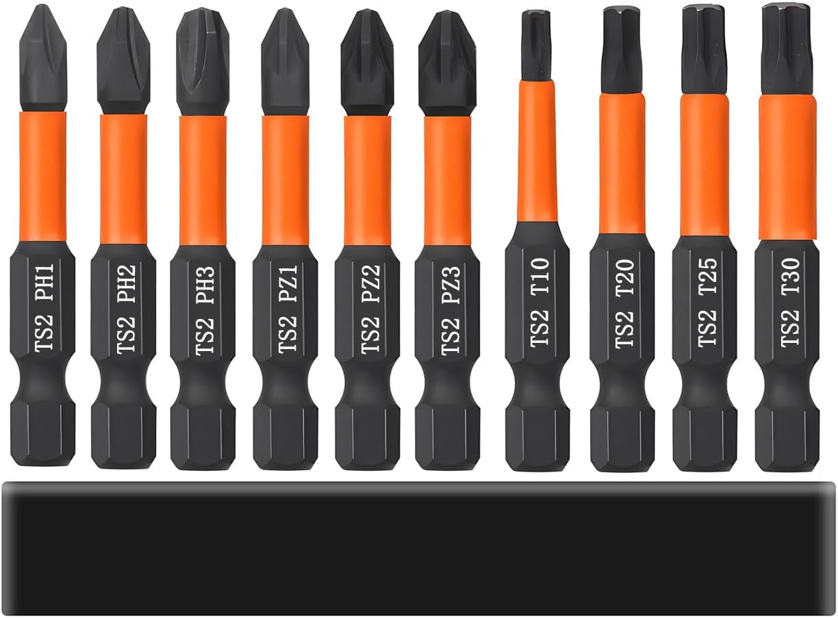 Saipor 10pcs Magnetic Phillips PoziDriv Torx Screwdriver Bit Set, 50mm ...