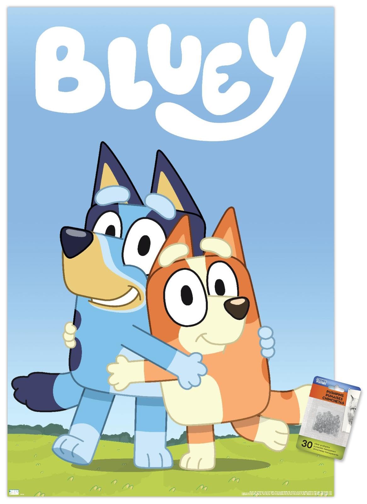 Amazon.com: Trends International Bluey - Hug Wall Poster with Push Pins, 22.37" x 34.00", Poster ...