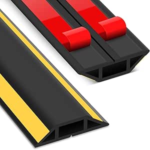 TERRIFI Floor Cable Cover, 2M, Black and Yellow, 50 x 14mm, Self ...