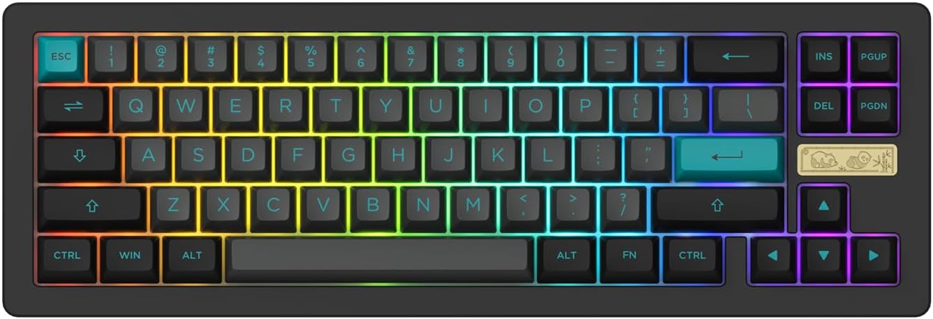 Akko ACR Pro 68 Hot-swappable Black & Cyan Mechanical Gaming Keyboard ...