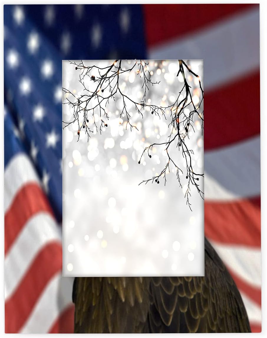 Amazon.com - Ourtheme Bald Eagle American Flag 11x14 Picture Frame Fits ...