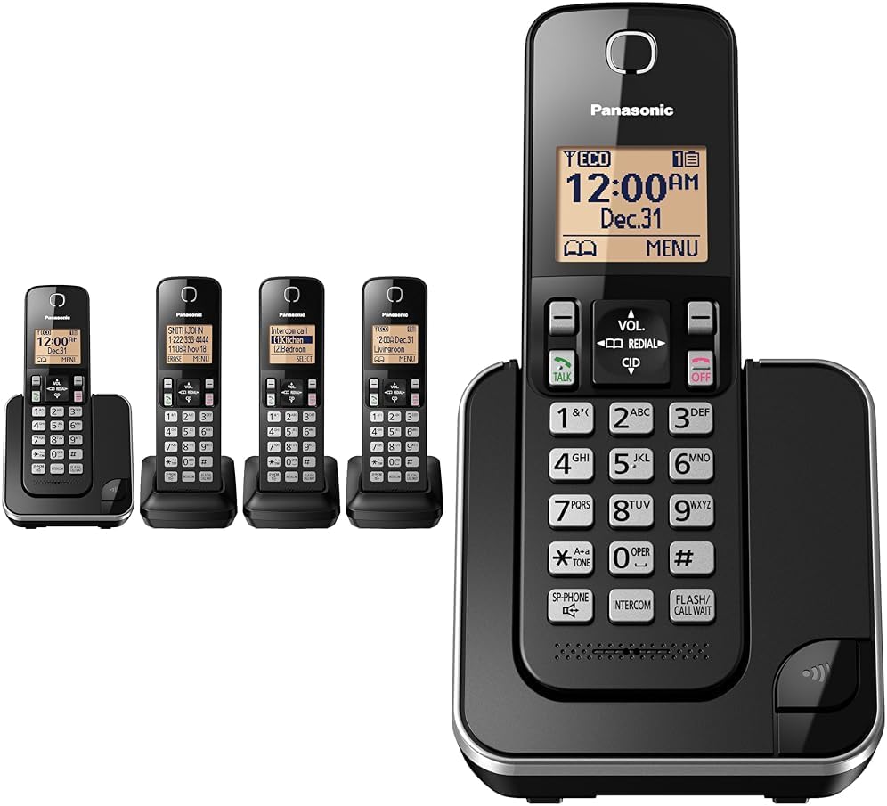 Panasonic DECT 6.0 Expandable Cordless Phone with Call Block - 4 ...