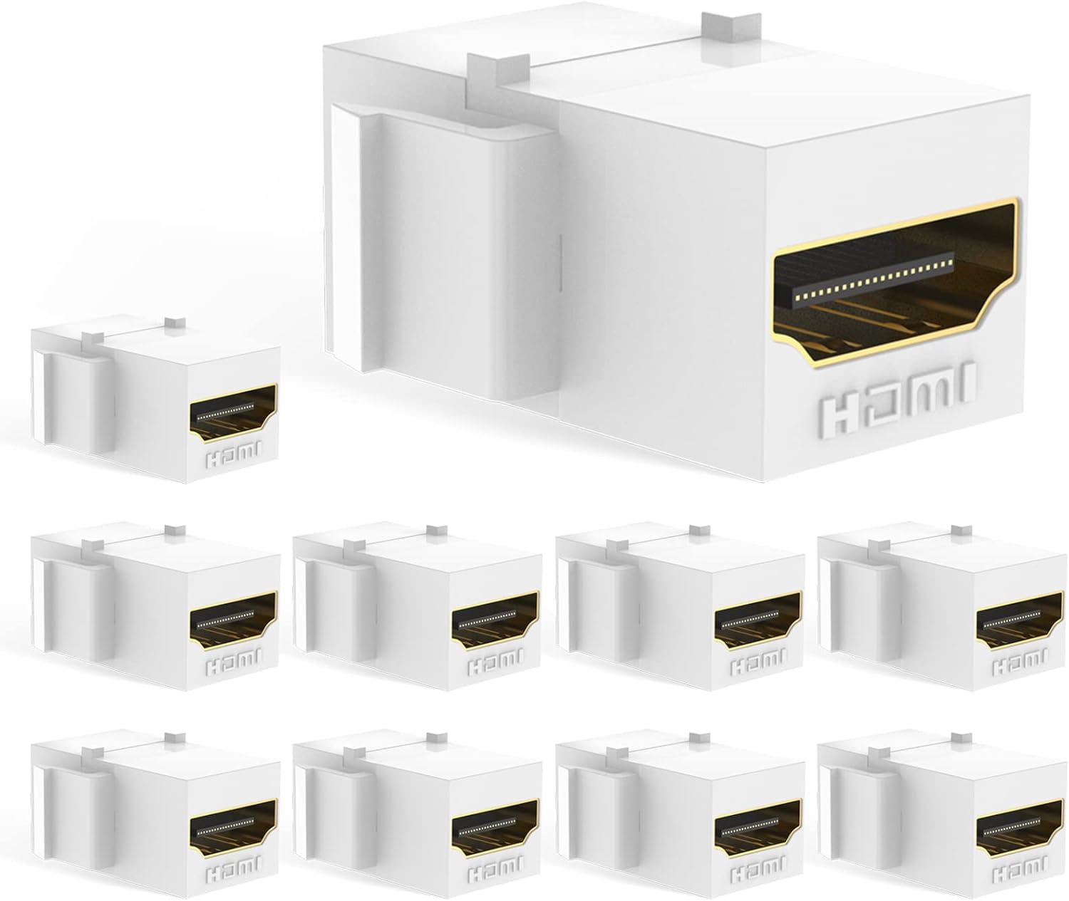 Amazon.com: VCE HDMI Keystone Jack Insert 10-Pack, 4K HDMI Female to ...