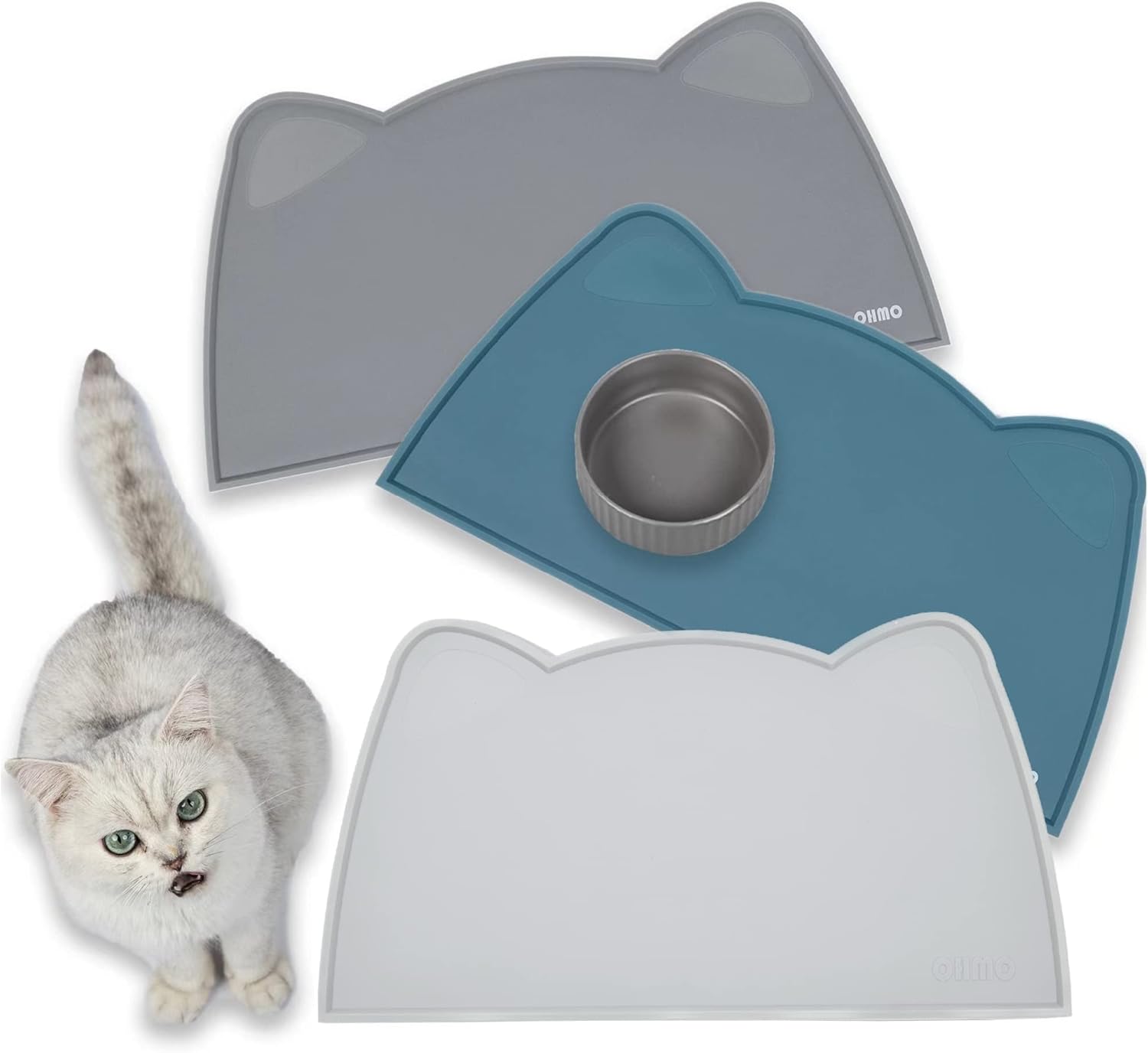 OHMO - Cat Food Mat, Silicone Pet Feeding Mat for Floor Non-Skid ...