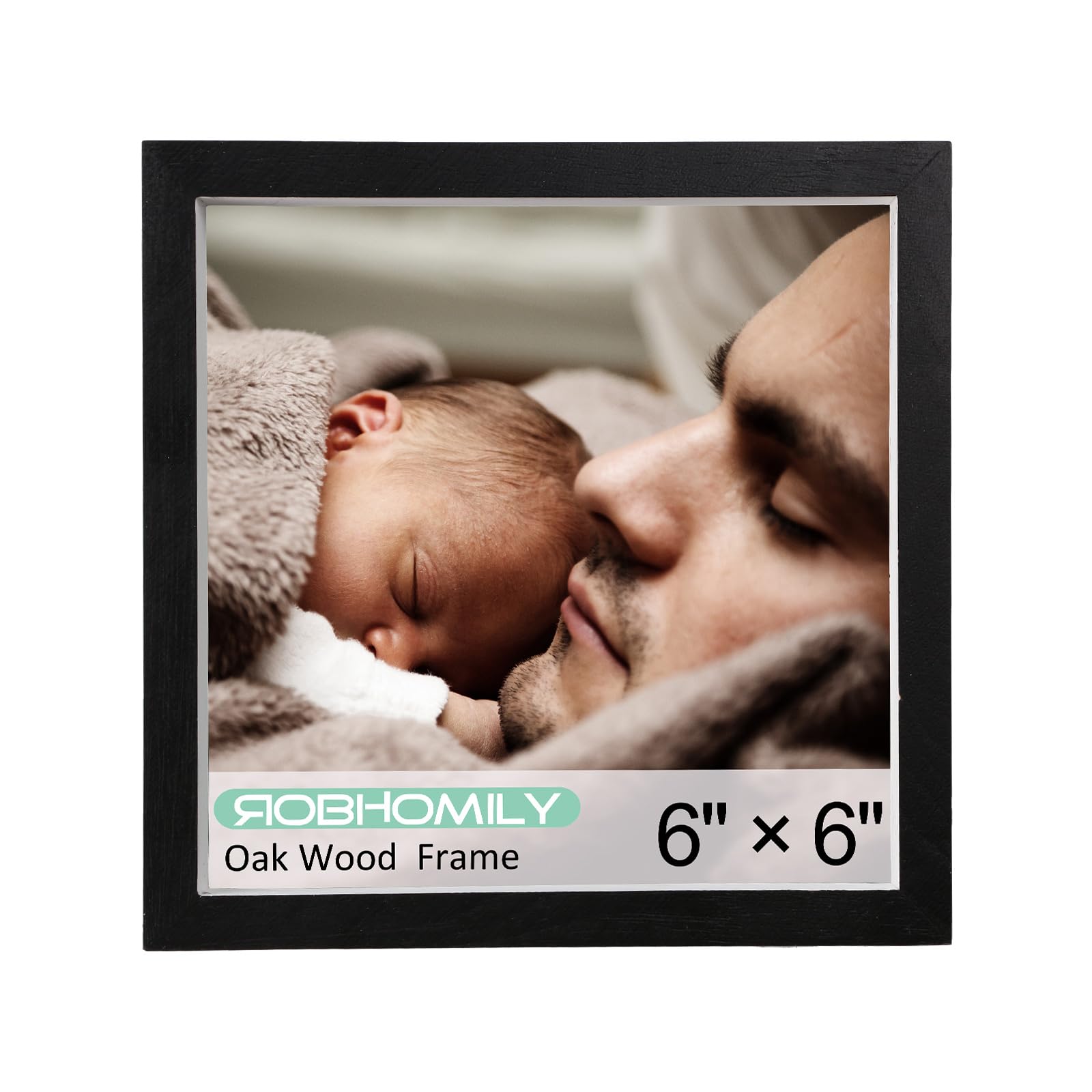 Amazon.com - Robhomily 6x6 Solid Oak Wood Picture Frame with Real Glass ...