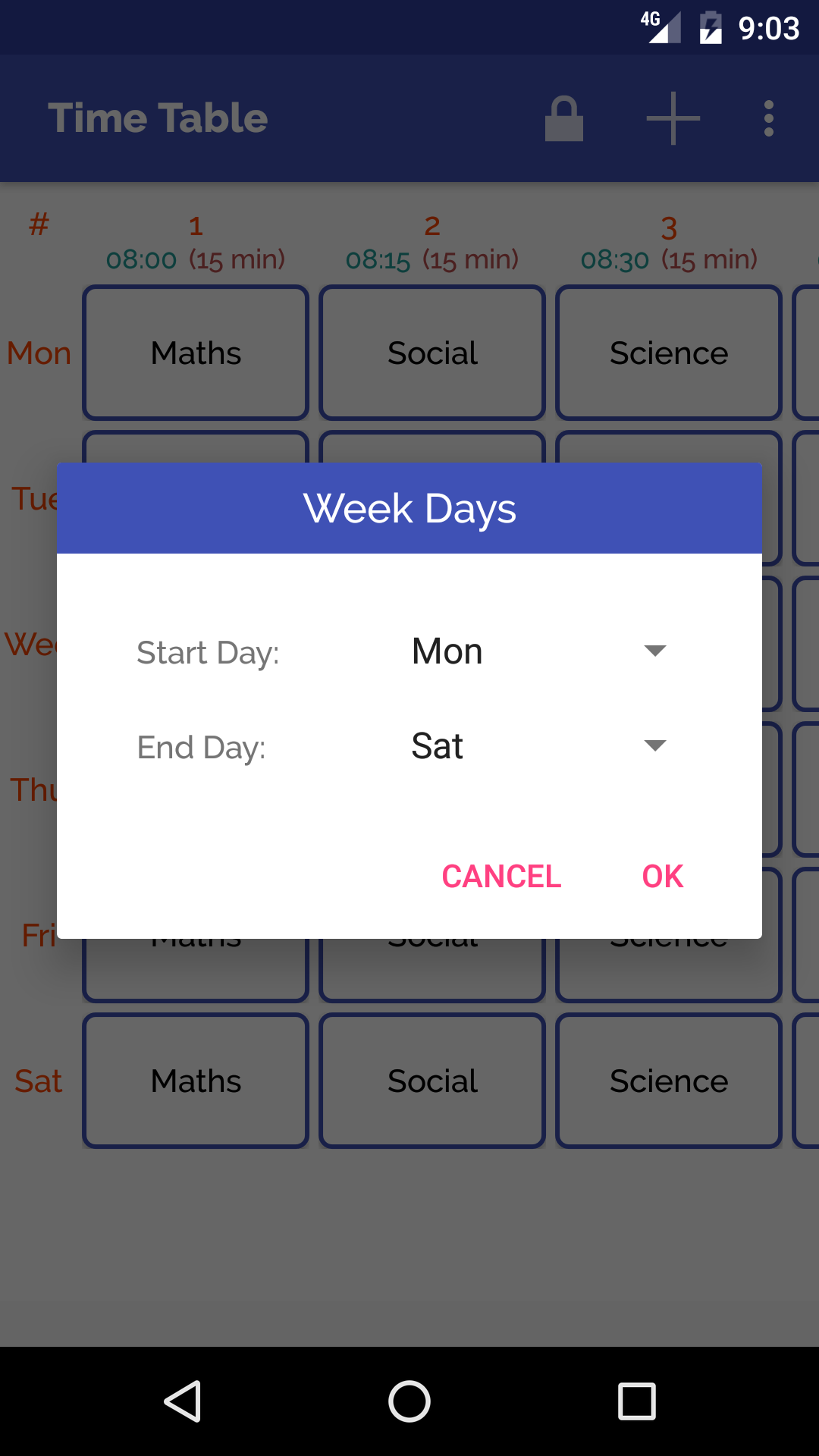 Time Table - App on Amazon Appstore