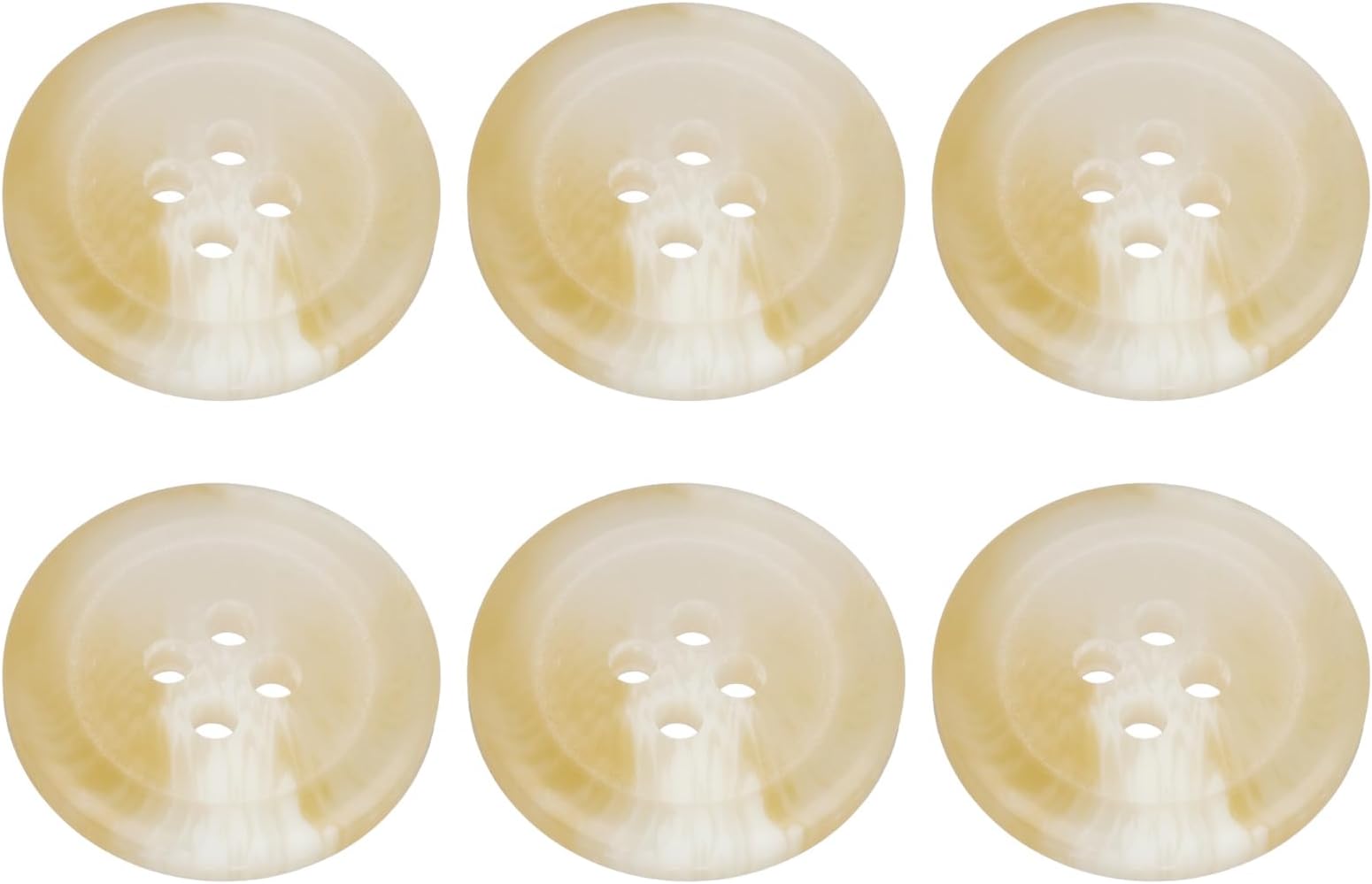 Pack of 6 Black and Grey 20mm Round Faux Horn Sew On Plastic Buttons ...