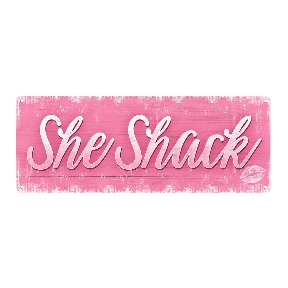 Amazon.com: Pink She Shack Metal Sign, 4”x12”, Kiss, Lipstick, Woman ...
