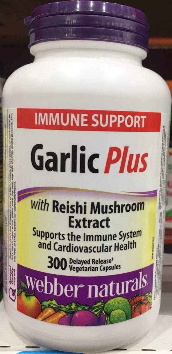 Webber Naturals Garlic Plus with Reishi Mushroom Extract Immune Support ...
