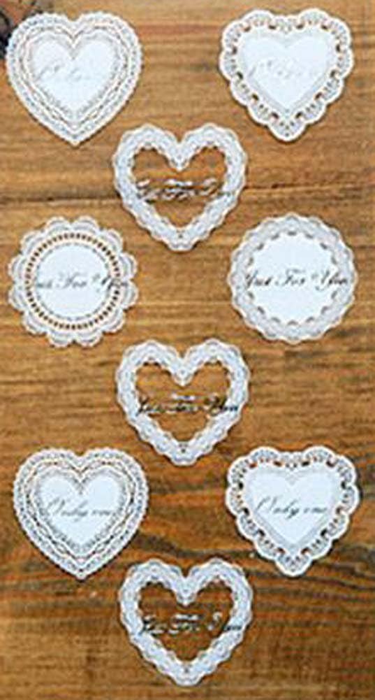 Amazon.com: Set of 10 Creative Lace Decorative Stickers DIY Album ...