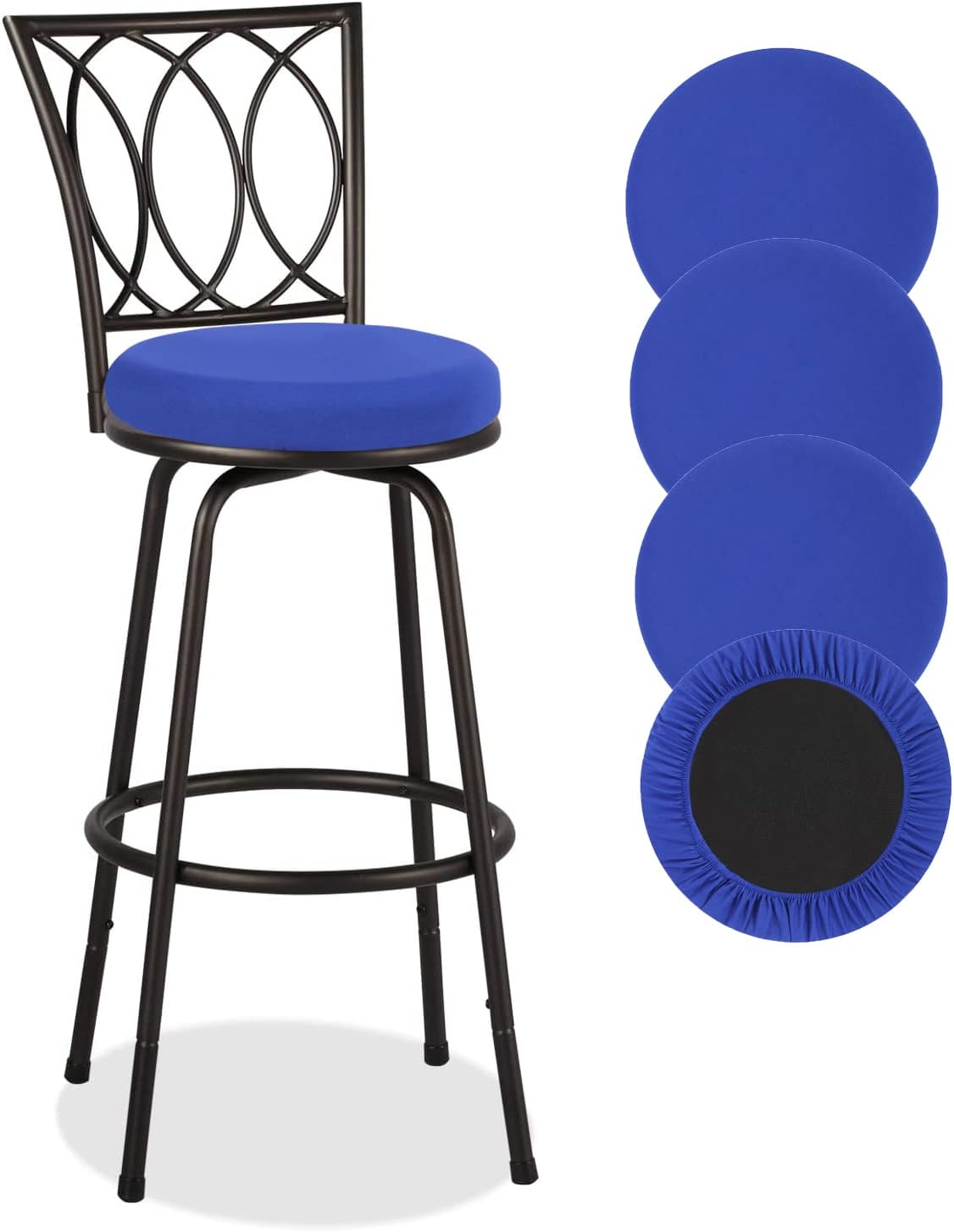 Amazon.com: Deisy Dee 4PCS Round Bar Stool Seat Covers Stretch Round ...