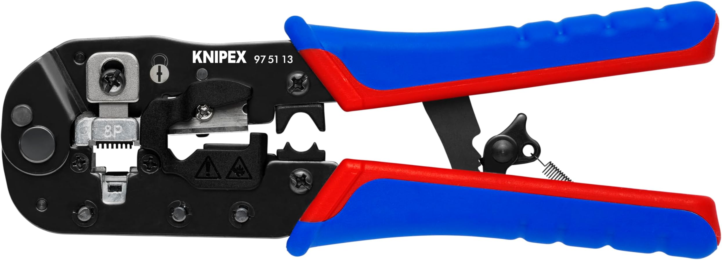 Knipex 97 51 13 Crimping Pliers for RJ45 Western Plugs, Red/Blue, 7-1/2 ...