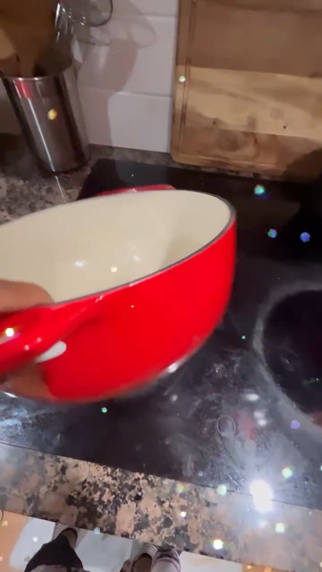 Watch Check this out! I finally got my red cast iron pot set on Amazon Live
