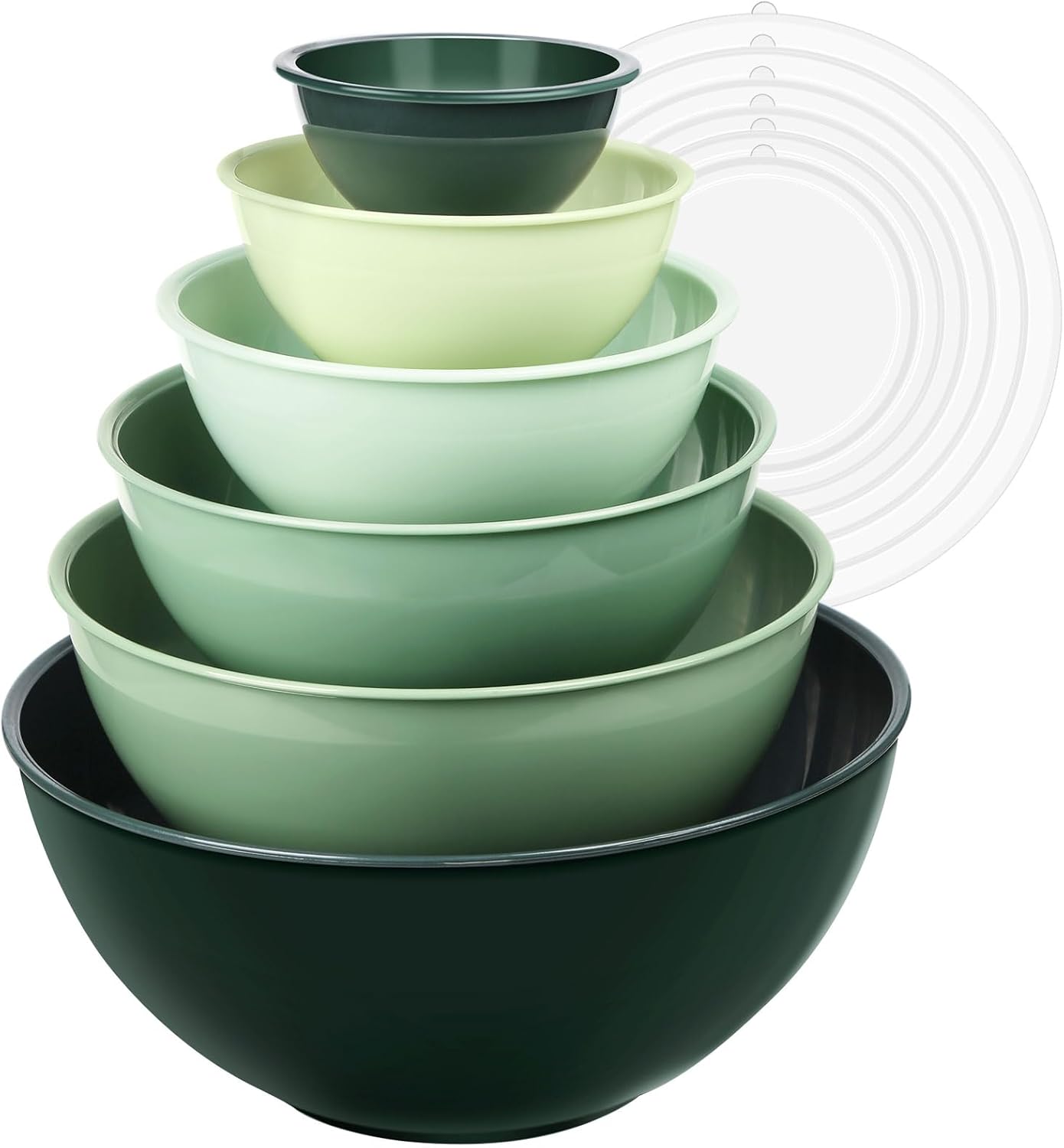 Amazon.com: 6-Piece Plastic Mixing Bowl Set with Lids for Kitchen ...