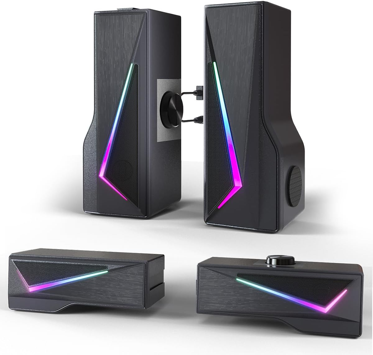 TONE JOY - Bocinas para PC – Altavoz Desmontable con LED RGB dinámico y ...