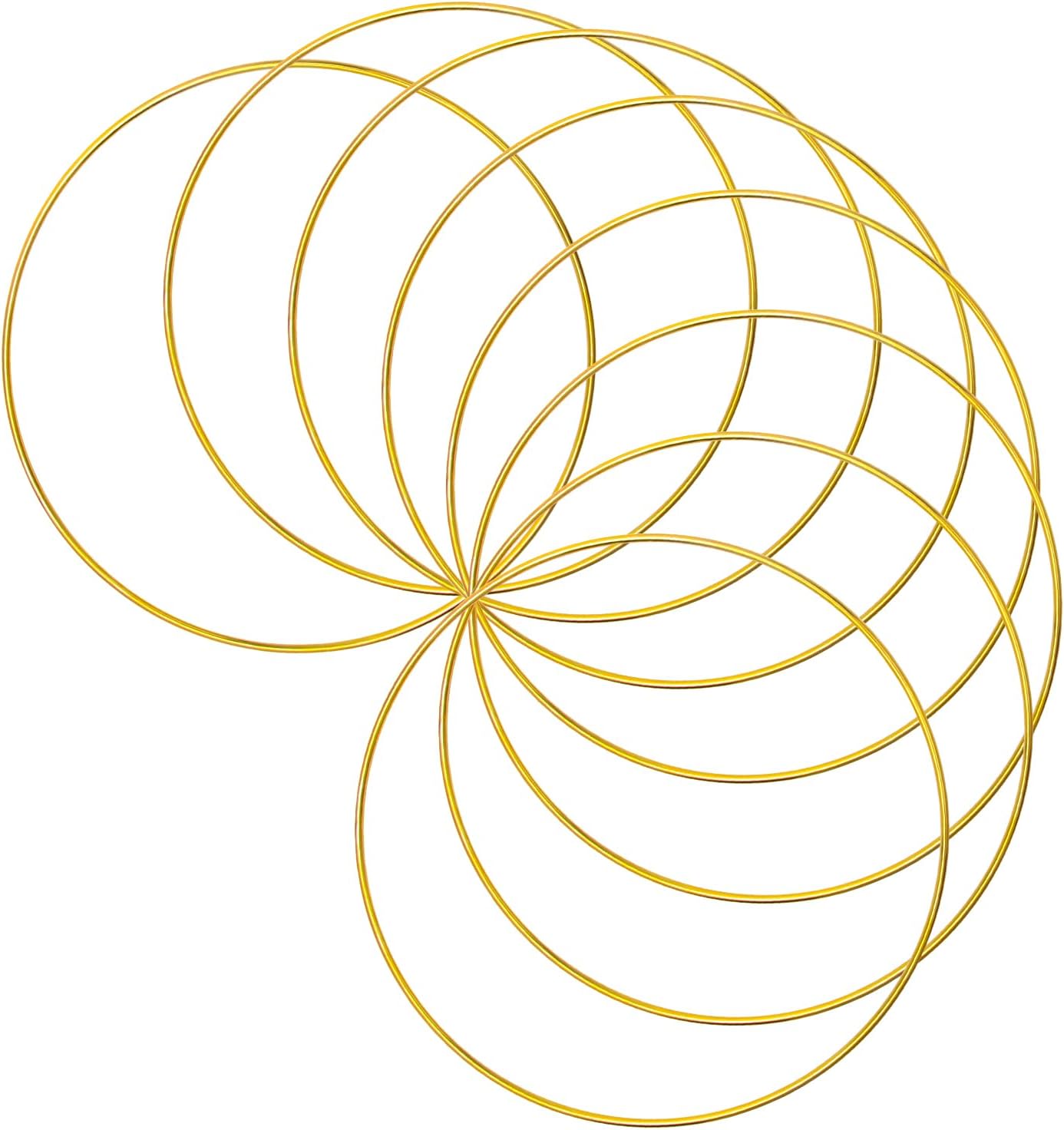 Amazon.com: Hoedia 8pcs Gold Macrame Dream Catcher Rings 8inches Metal ...