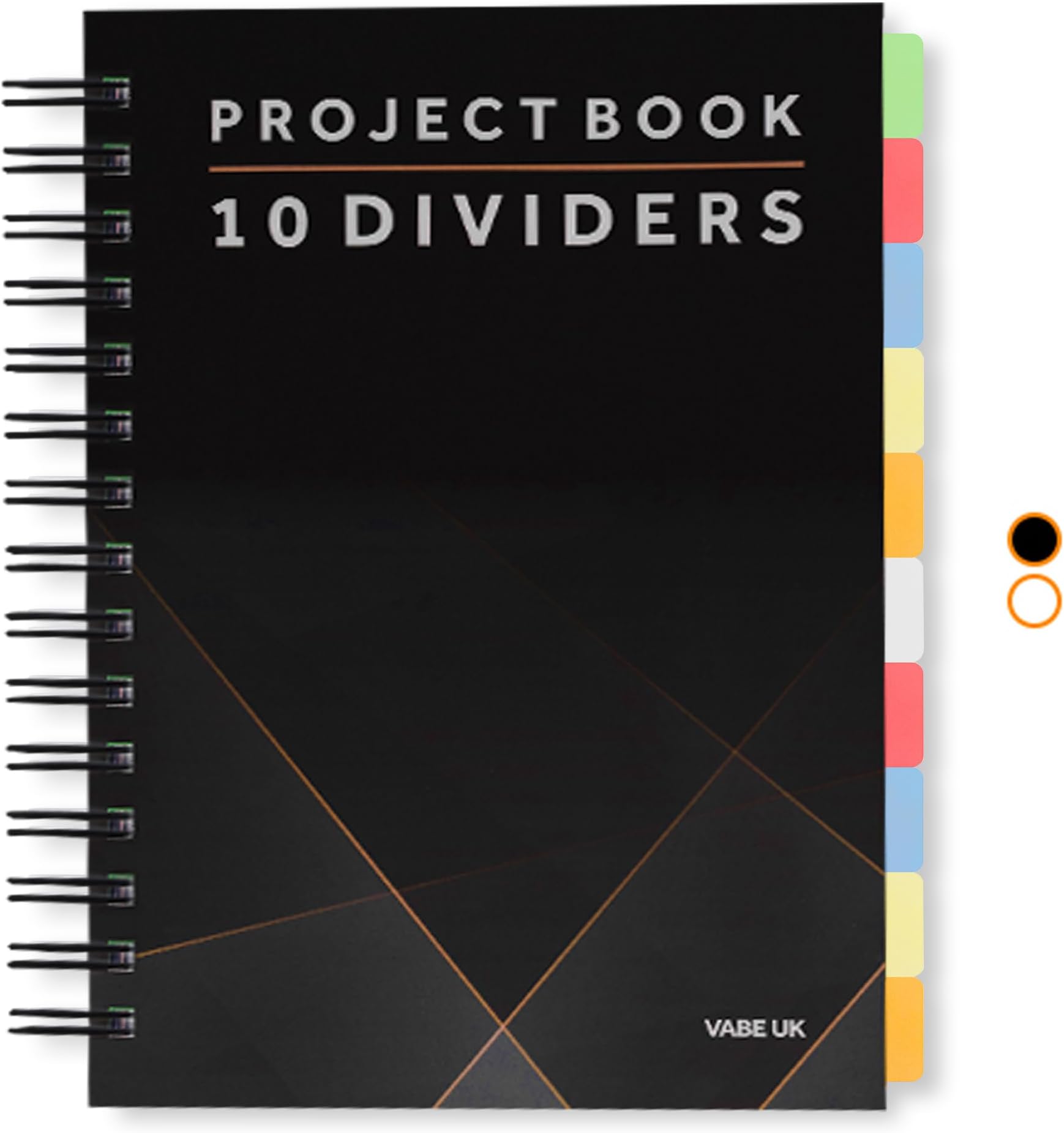 VABE UK A5 Translucent Project Notebook with 10 Extended Dividers - 300 ...