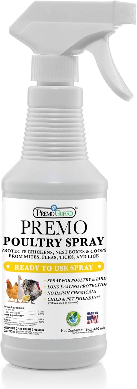 Amazon.com: Poultry Spray by Premo Guard – 16 oz – Treat Mites, Fleas ...