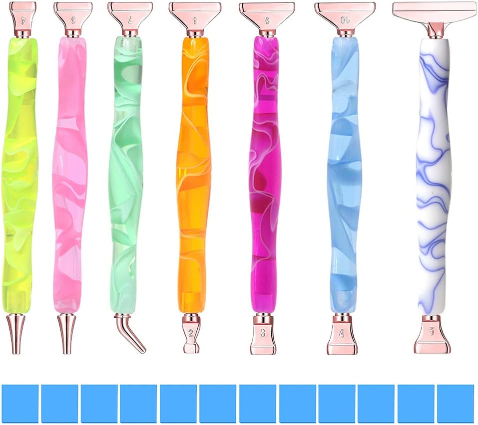 Amazon.com: 7PC Diamond Painting Art Drilling Dot Pens Packs Bulk Bundles with Diamond Painting ...