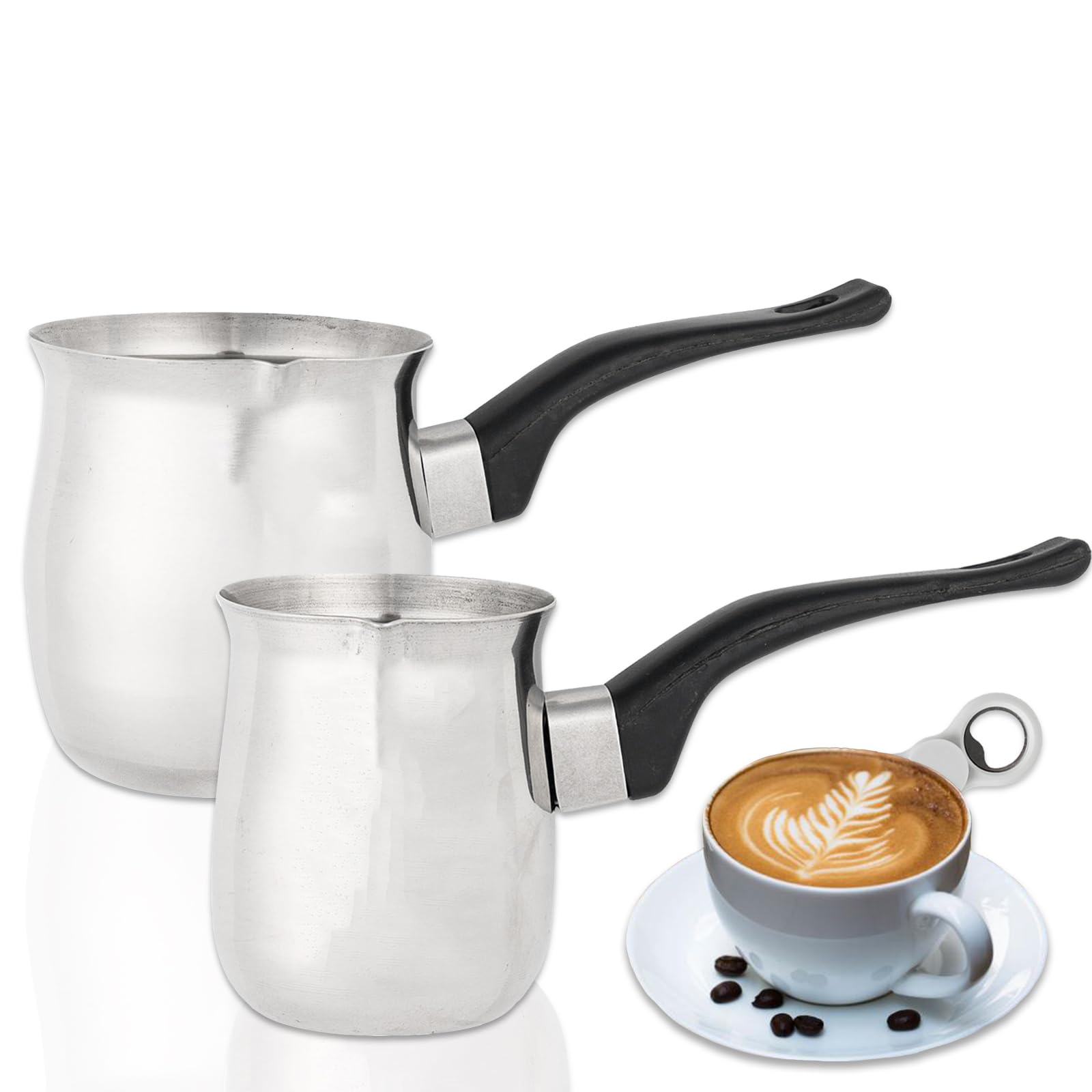 Amazon.com: Turkish Coffee Pot Set 12oz/24oz - 2 Pack Bundle Milk ...