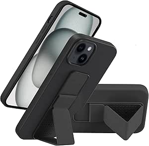 Amazon.com: LAUDTEC Silicone Kickstand Case Compatible with iPhone 15, Vertical and Horizontal ...
