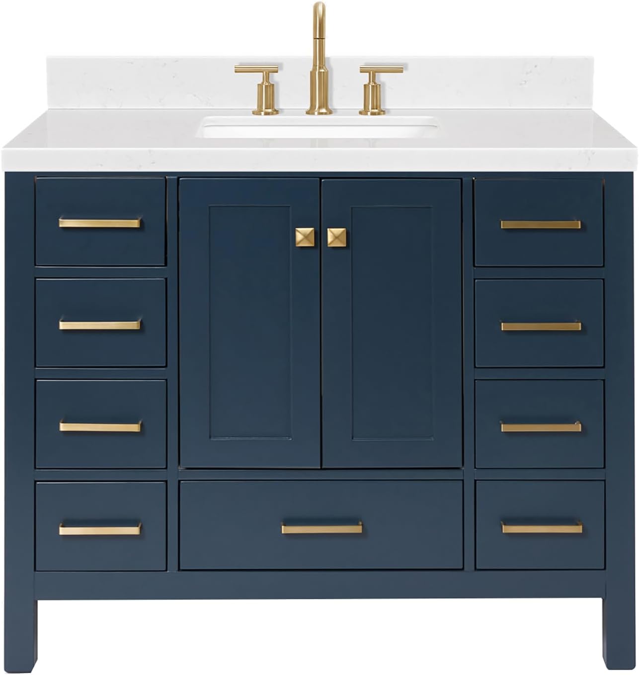 Amazon.com: ARIEL Cambridge 42 Inch Midnight Blue Bathroom Vanity with ...