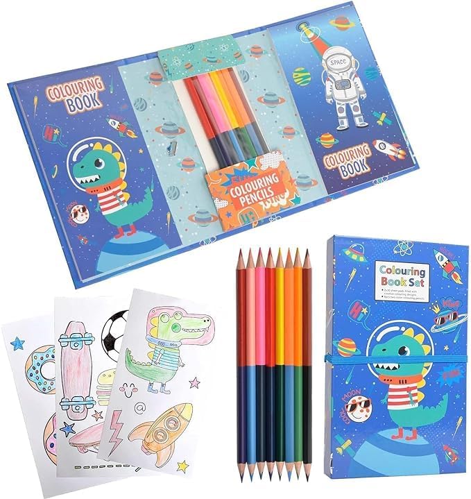 TREND-ASPIRE Coloring Book for Kids with 30 Drawing Sheet, 8 Pencil ...