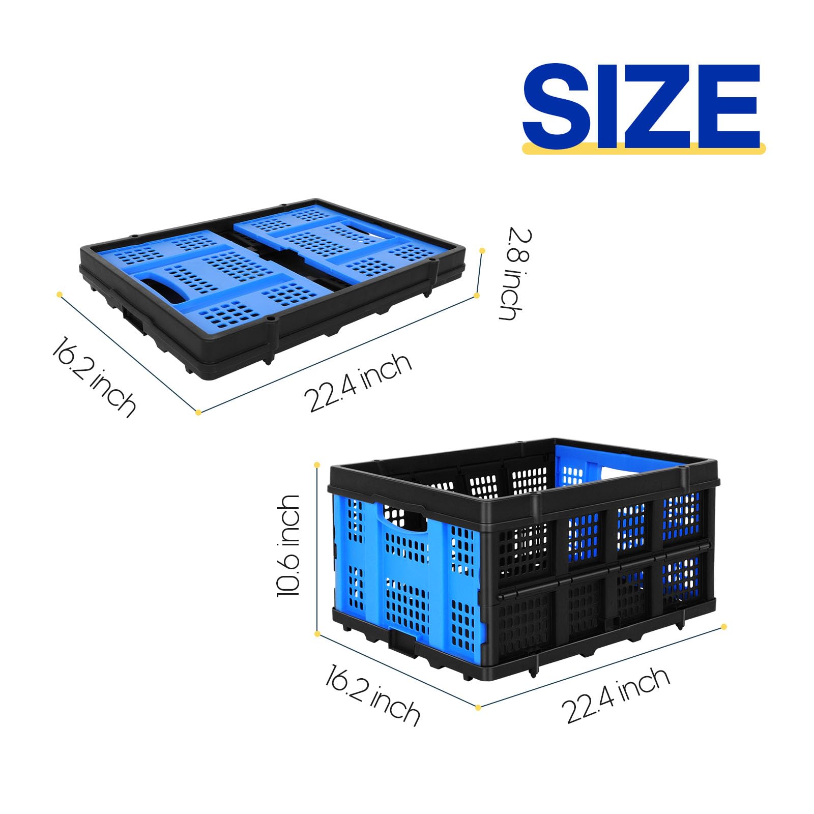 Snapklik.com : 60L Portable Collapsible Storage Bins,Large Capacity ...
