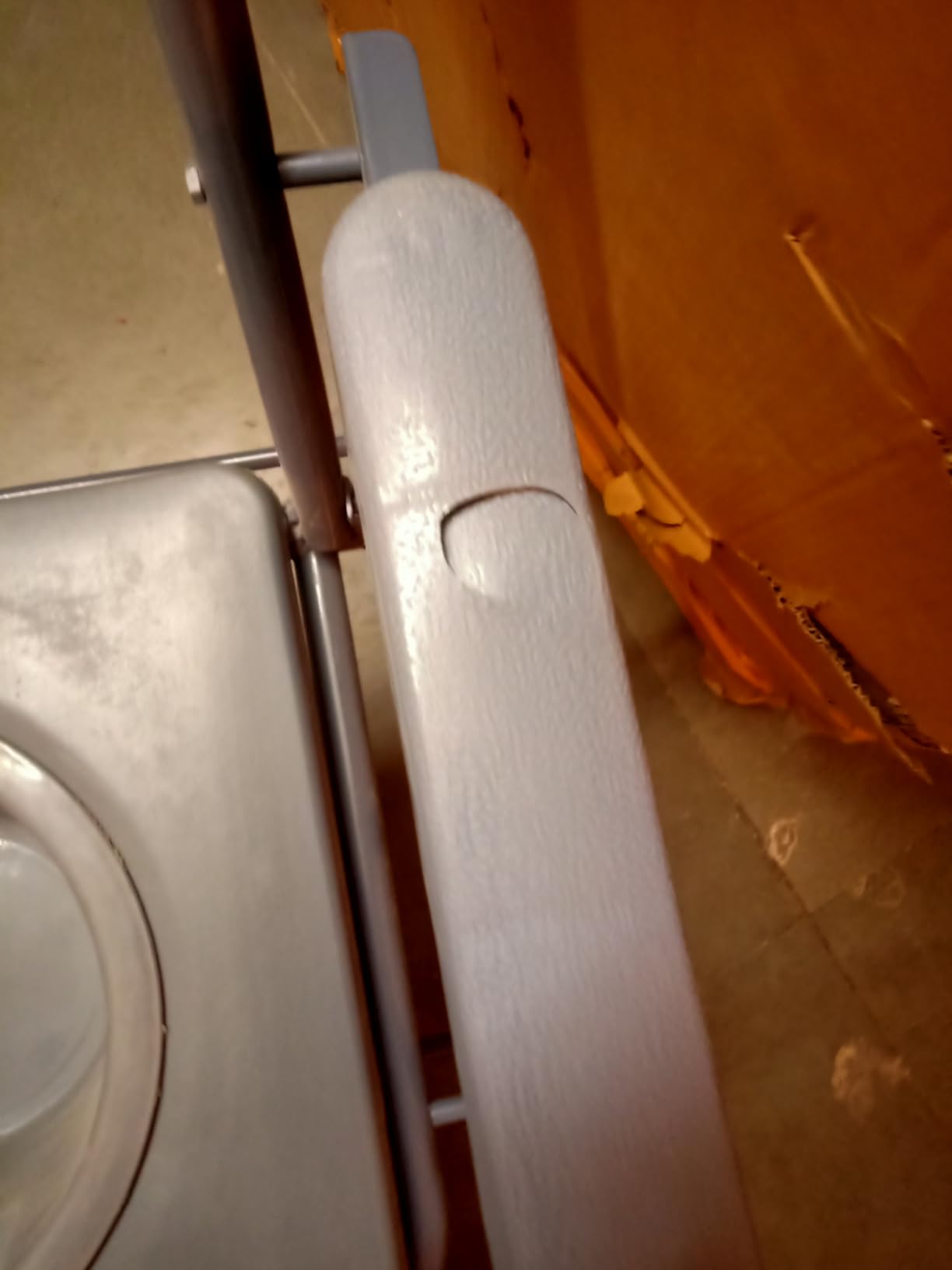 AmbiTech Premium MS Powder Coated Foldable Commode Chair Convenient and ...