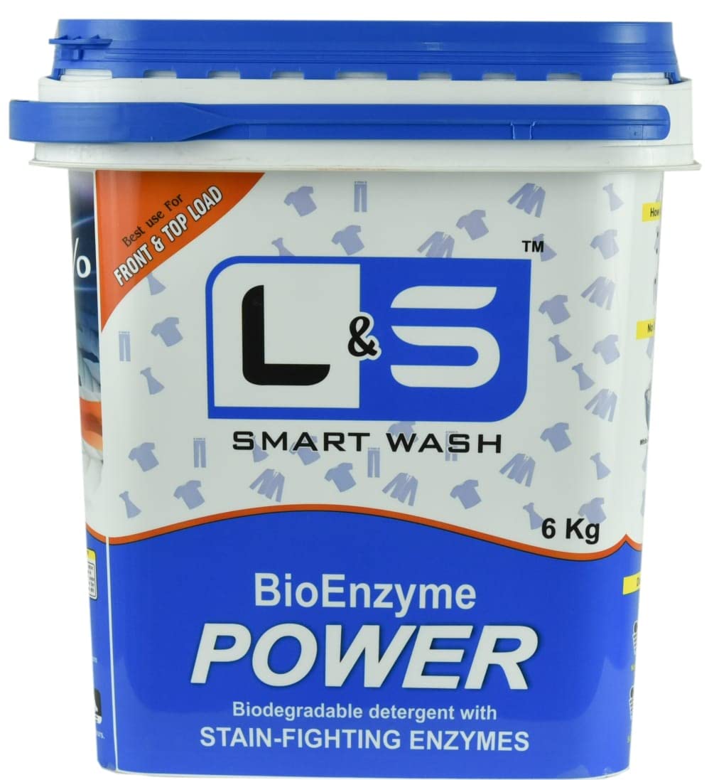 L&S Lila Smart Wash Detergent Powder (6 kg) | for Laundry Wash ...
