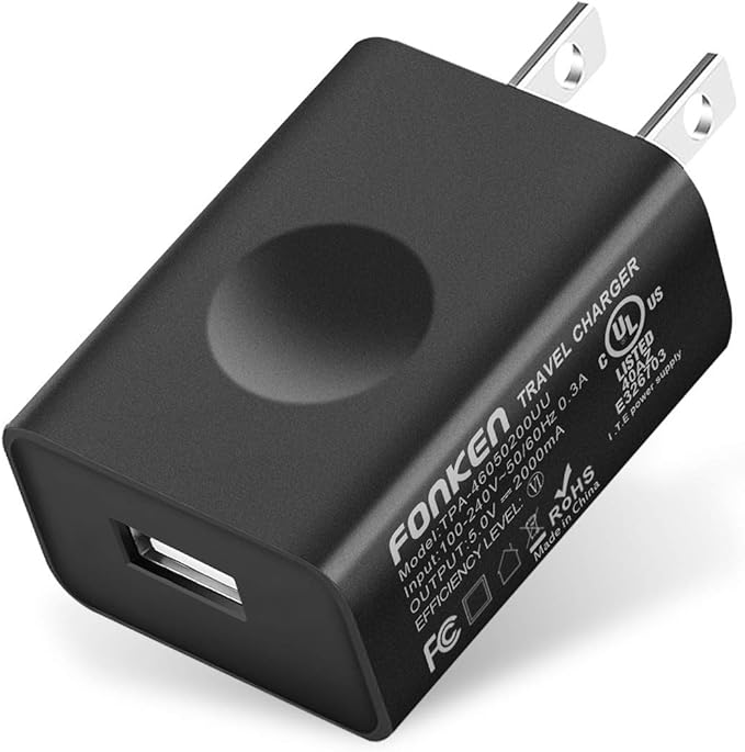 Amazon.com: USB Wall Charger, FONKEN 5V 2A Power Adapter Universal Travel Charger USB Plug Cell ...